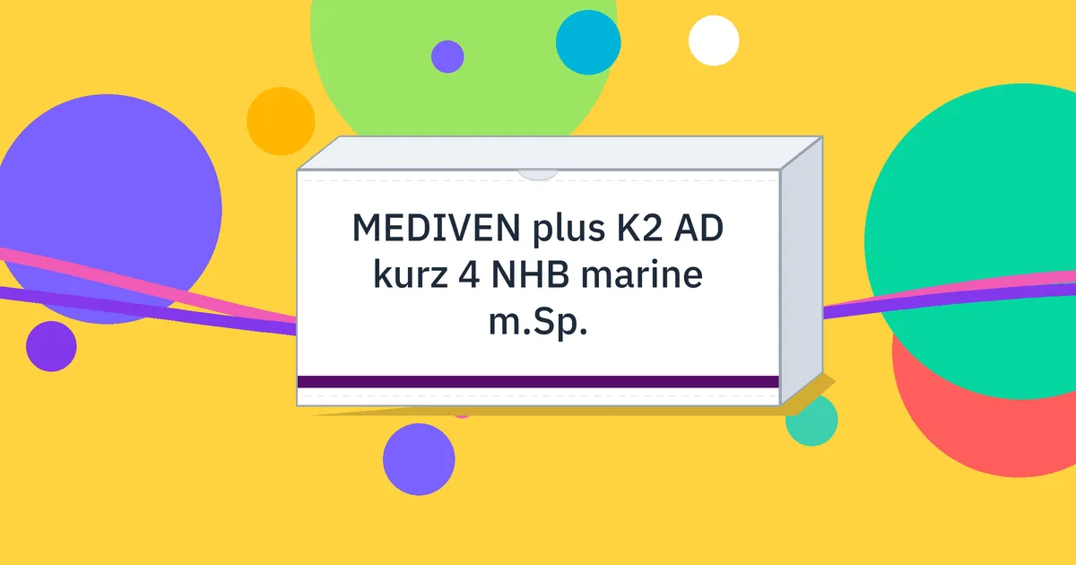 Symbolbild: Packung mit der Aufschrift MEDIVEN plus K2 AD kurz 4 NHB marine m.Sp. (PZN 15925844) – Verfügbarkeit und Bezug in Apotheken in Frankfurt am Main