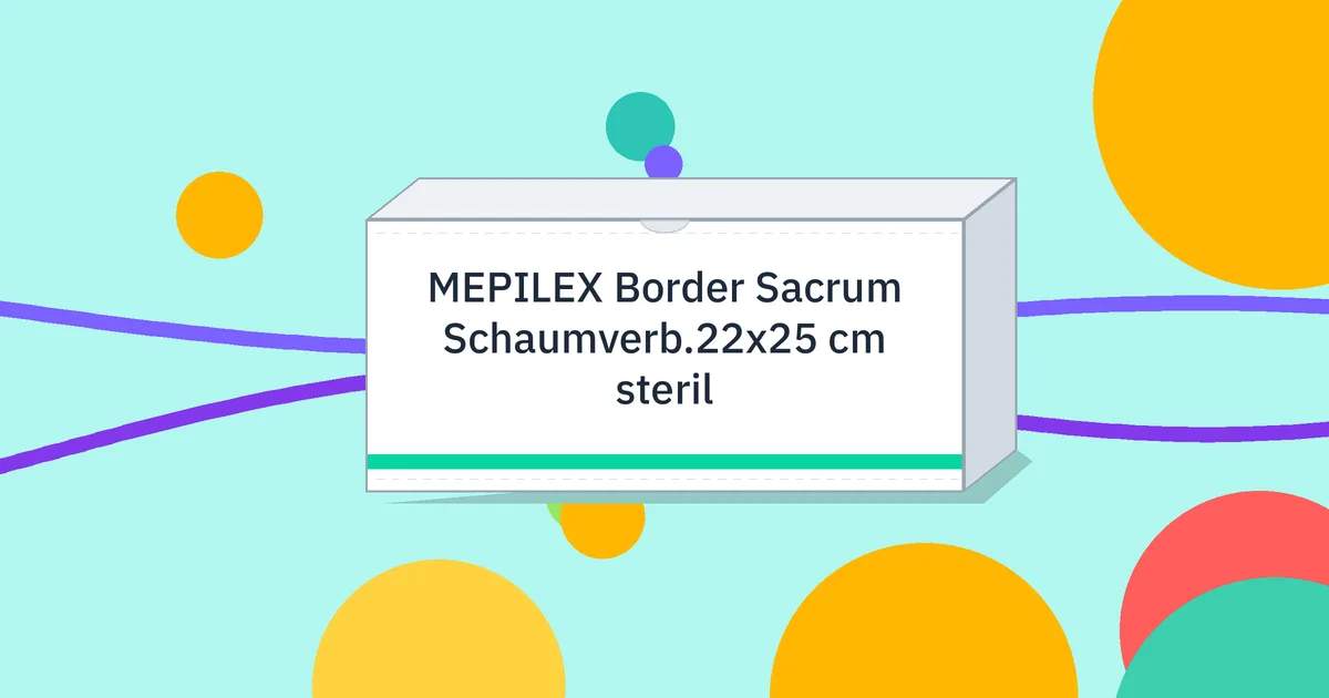 Symbolbild: Packung mit der Aufschrift MEPILEX Border Sacrum Schaumverb.22x25 cm steril (PZN 17871472) – Verfügbarkeit und Bezug in Apotheken in Frankfurt am Main
