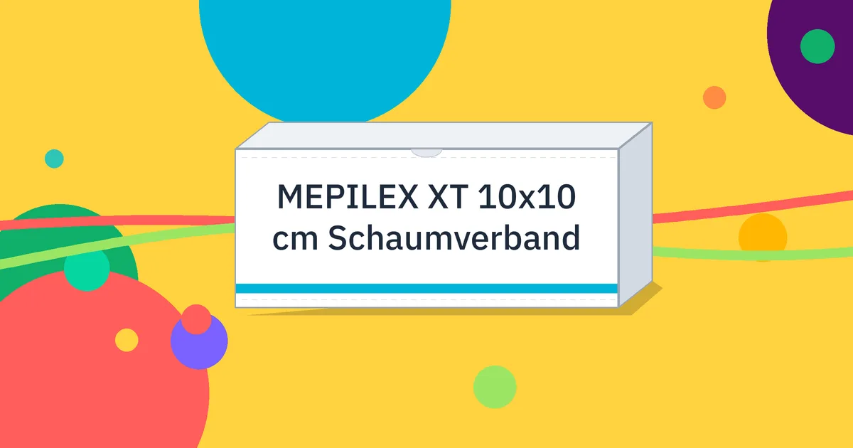 Symbolbild: Packung mit der Aufschrift MEPILEX XT 10x10 cm Schaumverband (PZN 16238488) – Verfügbarkeit und Bezug in Apotheken in Frankfurt am Main