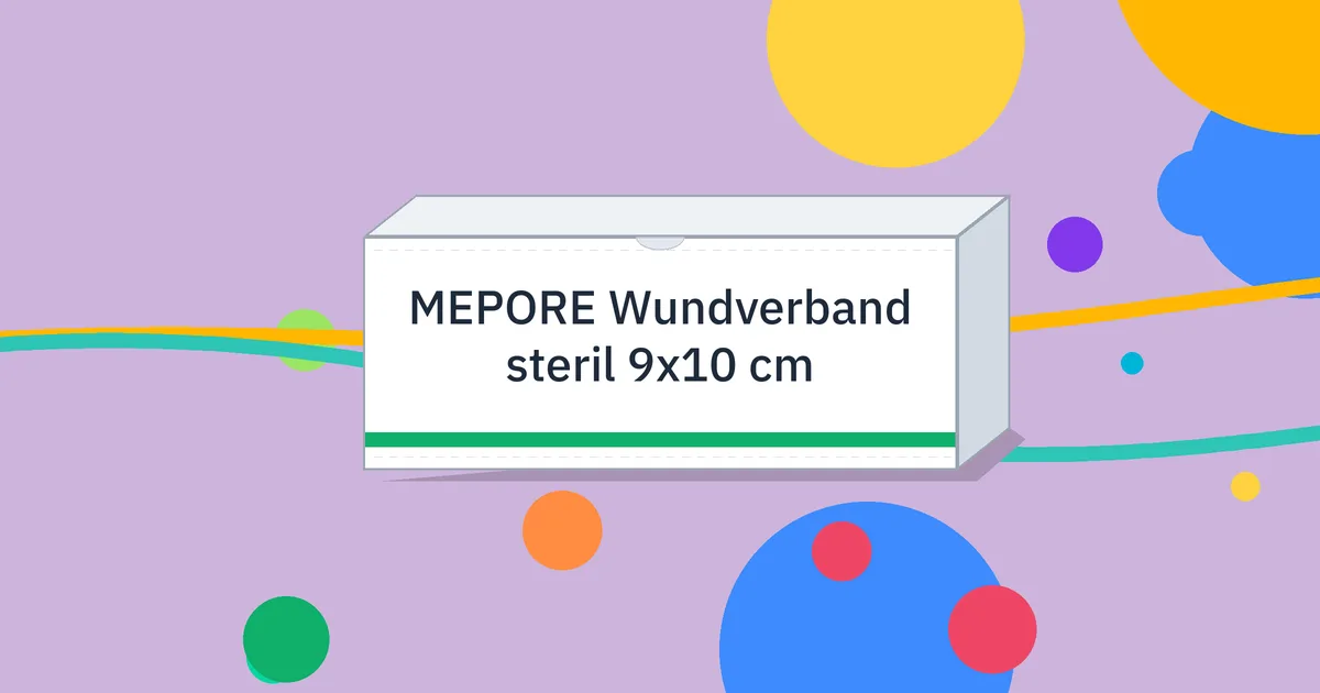 Symbolbild: Packung mit der Aufschrift MEPORE Wundverband steril 9x10 cm (PZN 16833239) – Verfügbarkeit und Bezug in Apotheken in Frankfurt am Main