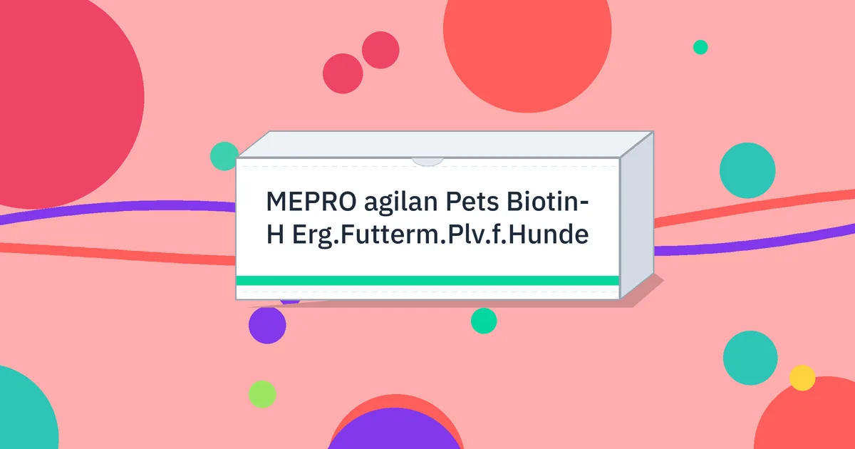 Symbolbild: Packung mit der Aufschrift MEPRO agilan Pets Biotin-H Erg.Futterm.Plv.f.Hunde (PZN 16893589) – Verfügbarkeit und Bezug in Apotheken in Frankfurt am Main