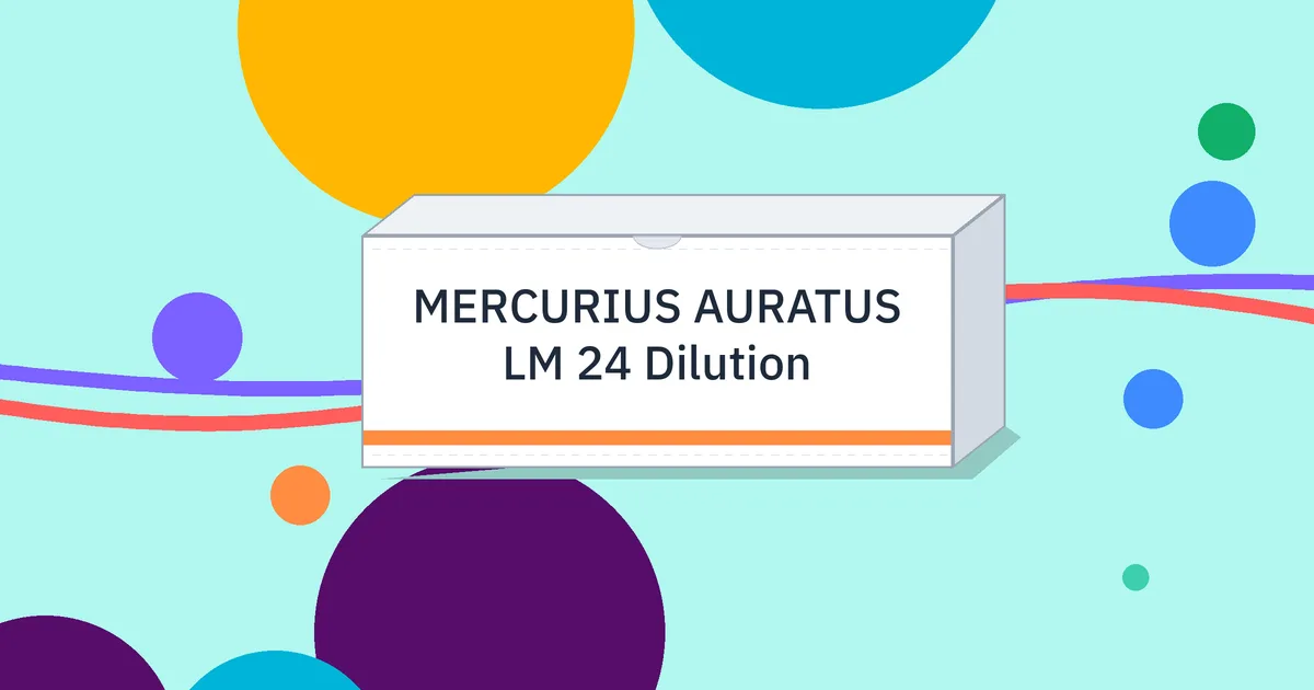 Symbolbild: Packung mit der Aufschrift MERCURIUS AURATUS LM 24 Dilution (PZN 09650811) – Verfügbarkeit und Bezug in Apotheken in Frankfurt am Main