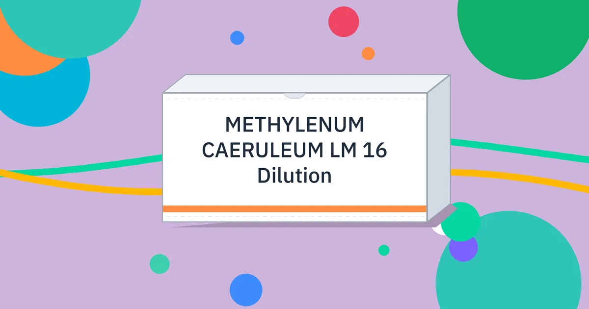Symbolbild: Packung mit der Aufschrift METHYLENUM CAERULEUM LM 16 Dilution (PZN 13607086) – Verfügbarkeit und Bezug in Apotheken in Frankfurt am Main