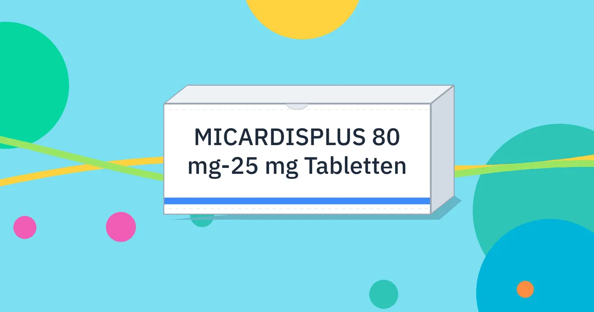 Symbolbild: Packung mit der Aufschrift MICARDISPLUS 80 mg-25 mg Tabletten (PZN 02554381) – Verfügbarkeit und Bezug in Apotheken in Frankfurt am Main