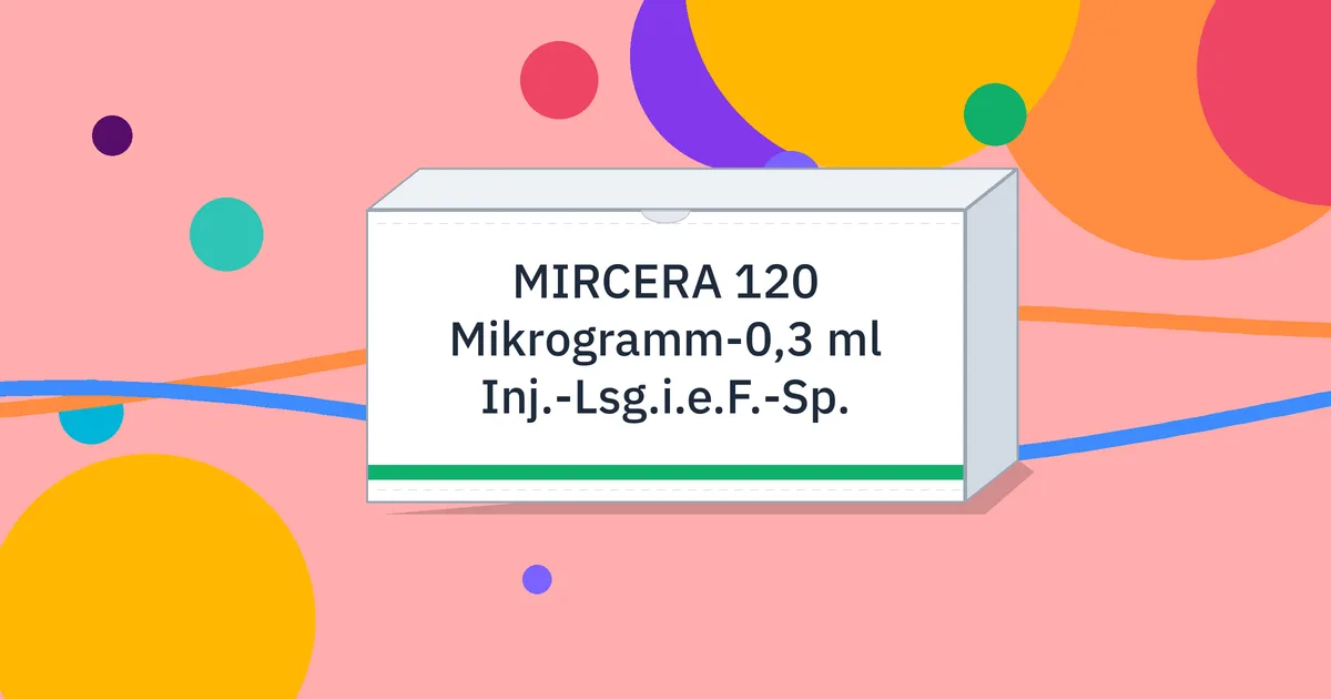 Symbolbild: Packung mit der Aufschrift MIRCERA 120 Mikrogramm-0,3 ml Inj.-Lsg.i.e.F.-Sp. (PZN 04963296) – Verfügbarkeit und Bezug in Apotheken in Frankfurt am Main
