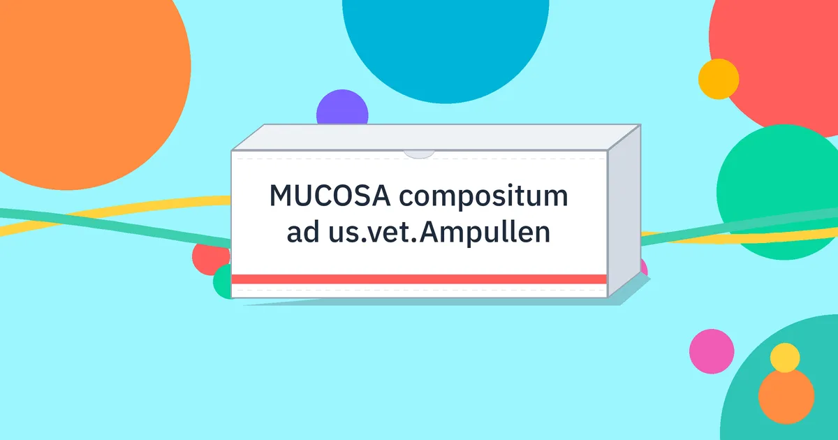 Symbolbild: Packung mit der Aufschrift MUCOSA compositum ad us.vet.Ampullen (PZN 04871341) – Verfügbarkeit und Bezug in Apotheken in Frankfurt am Main