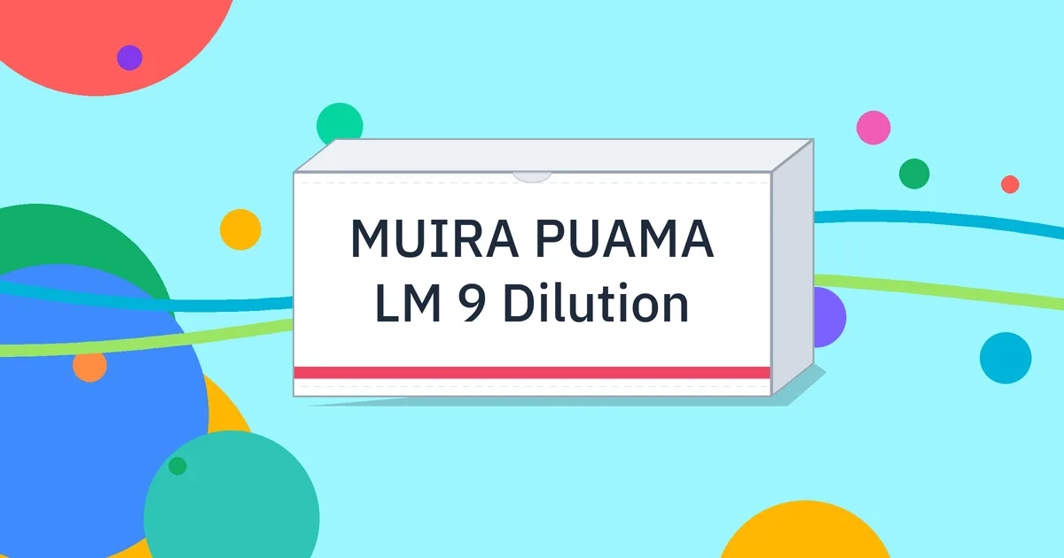 Symbolbild: Packung mit der Aufschrift MUIRA PUAMA LM 9 Dilution (PZN 13611159) – Verfügbarkeit und Bezug in Apotheken in Frankfurt am Main
