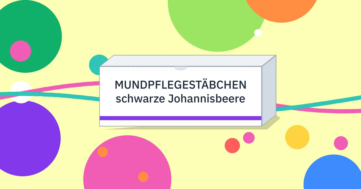 Symbolbild: Packung mit der Aufschrift MUNDPFLEGESTÄBCHEN schwarze Johannisbeere (PZN 08809770) – Verfügbarkeit und Bezug in Apotheken in Frankfurt am Main