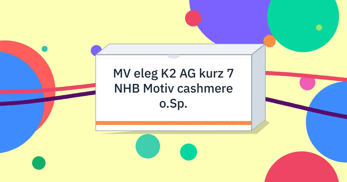 Symbolbild: Packung mit der Aufschrift MV eleg K2 AG kurz 7 NHB Motiv cashmere o.Sp. (PZN 15707521) – Verfügbarkeit und Bezug in Apotheken in Frankfurt am Main