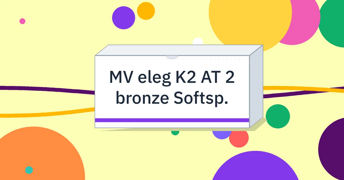 Symbolbild: Packung mit der Aufschrift MV eleg K2 AT 2 bronze Softsp. (PZN 15284724) – Verfügbarkeit und Bezug in Apotheken in Frankfurt am Main