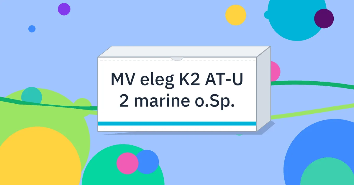 Symbolbild: Packung mit der Aufschrift MV eleg K2 AT-U 2 marine o.Sp. (PZN 15290788) – Verfügbarkeit und Bezug in Apotheken in Frankfurt am Main