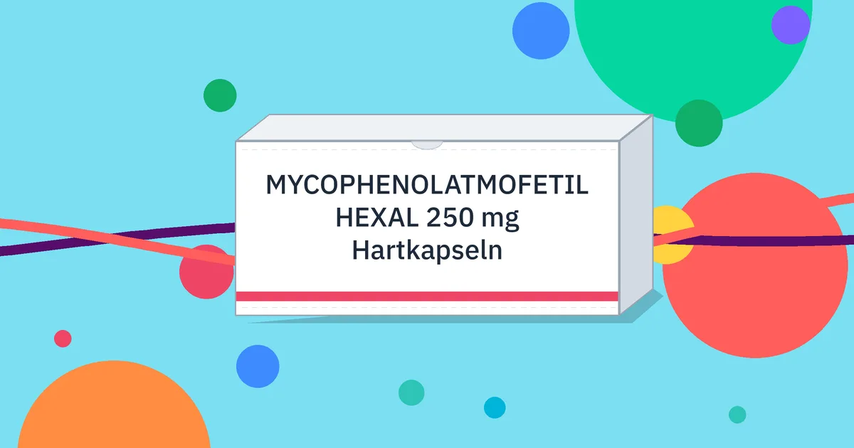 Symbolbild: Packung mit der Aufschrift MYCOPHENOLATMOFETIL HEXAL 250 mg Hartkapseln (PZN 12907633) – Verfügbarkeit und Bezug in Apotheken in Frankfurt am Main