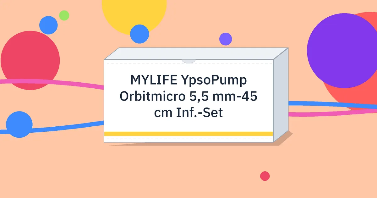 Symbolbild: Packung mit der Aufschrift MYLIFE YpsoPump Orbitmicro 5,5 mm-45 cm Inf.-Set (PZN 11012791) – Verfügbarkeit und Bezug in Apotheken in Frankfurt am Main