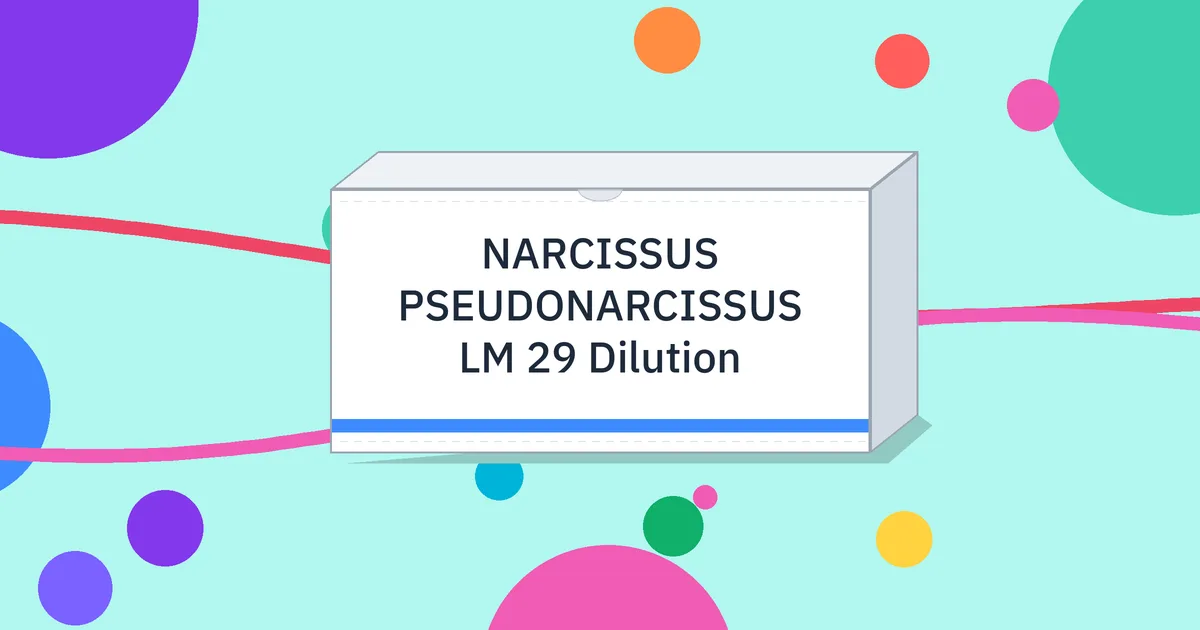 Symbolbild: Packung mit der Aufschrift NARCISSUS PSEUDONARCISSUS LM 29 Dilution (PZN 13616056) – Verfügbarkeit und Bezug in Apotheken in Frankfurt am Main