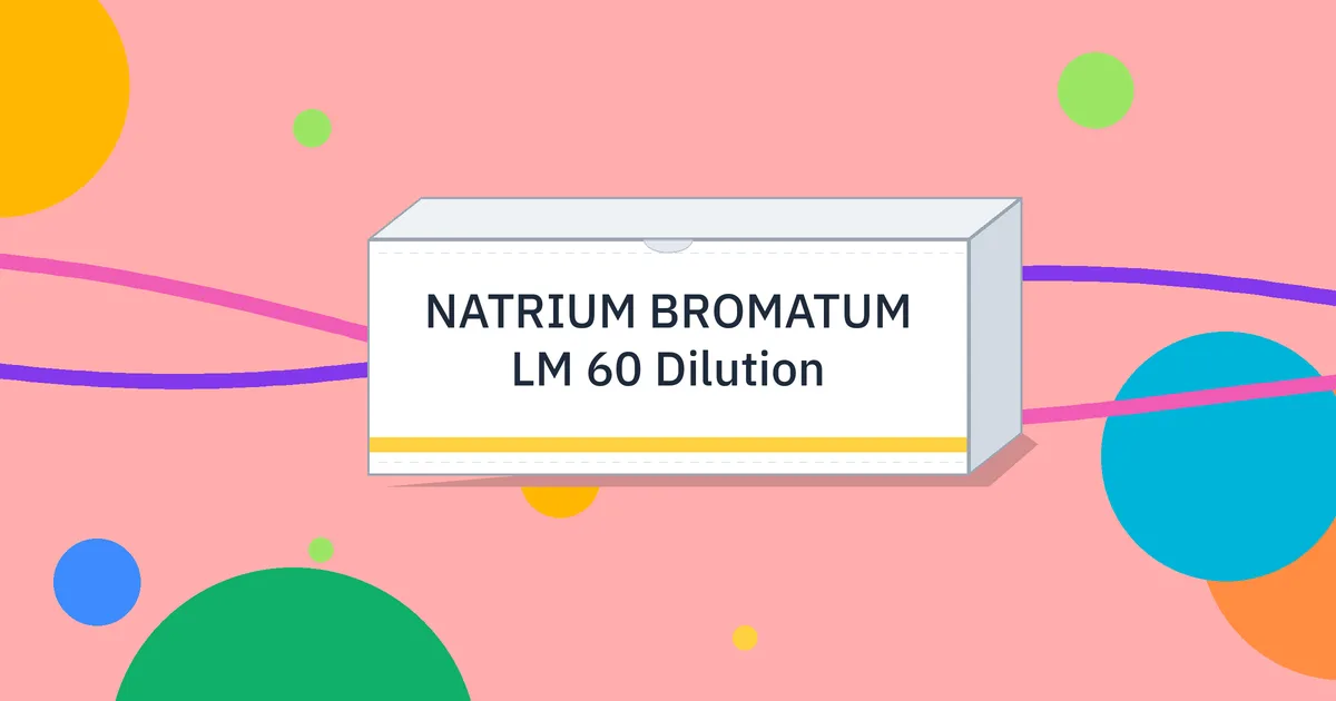 Symbolbild: Packung mit der Aufschrift NATRIUM BROMATUM LM 60 Dilution (PZN 12961472) – Verfügbarkeit und Bezug in Apotheken in Frankfurt am Main