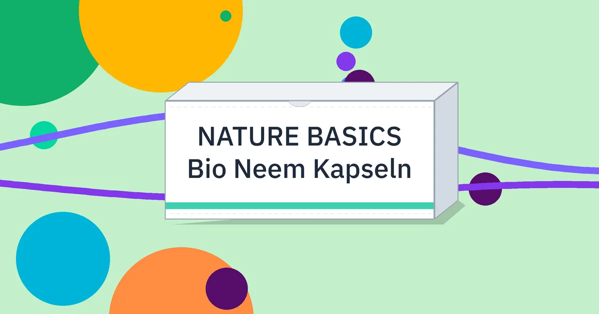 Symbolbild: Packung mit der Aufschrift NATURE BASICS Bio Neem Kapseln (PZN 17613758) – Verfügbarkeit und Bezug in Apotheken in Frankfurt am Main