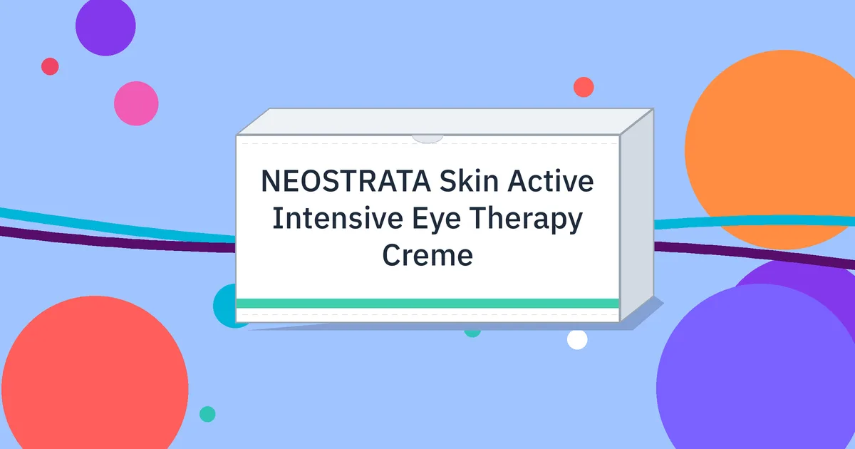 Symbolbild: Packung mit der Aufschrift NEOSTRATA Skin Active Intensive Eye Therapy Creme (PZN 09666887) – Verfügbarkeit und Bezug in Apotheken in Frankfurt am Main