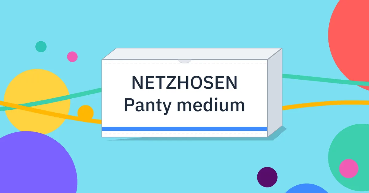 Symbolbild: Packung mit der Aufschrift NETZHOSEN Panty medium (PZN 09081879) – Verfügbarkeit und Bezug in Apotheken in Frankfurt am Main