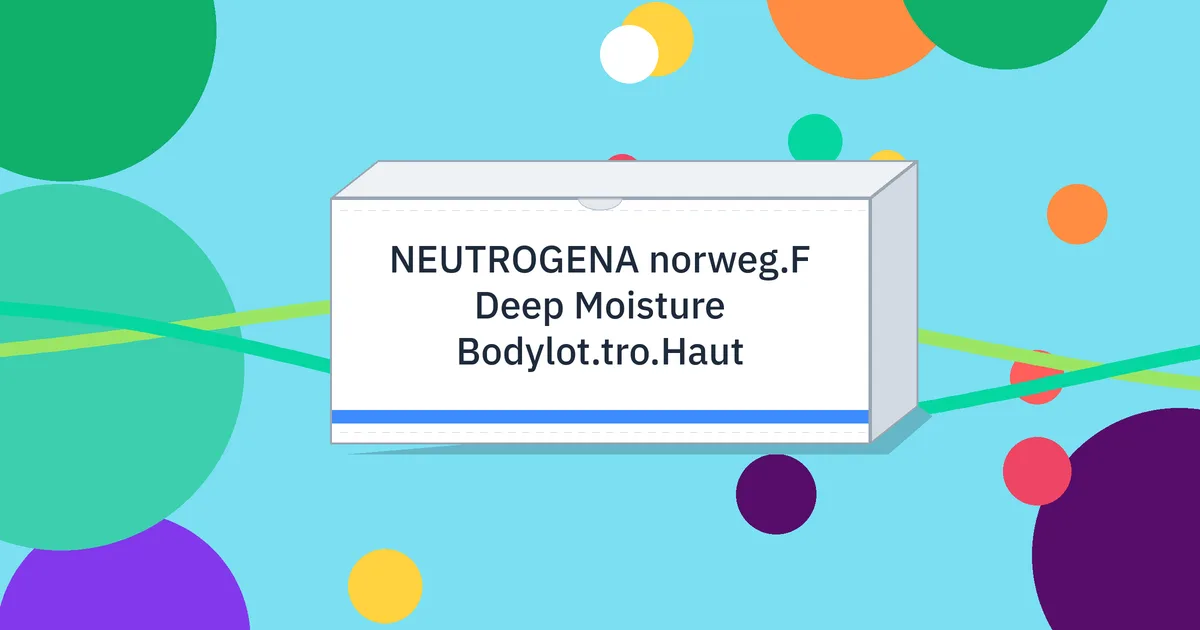 Symbolbild: Packung mit der Aufschrift NEUTROGENA norweg.F Deep Moisture Bodylot.tro.Haut (PZN 09727293) – Verfügbarkeit und Bezug in Apotheken in Frankfurt am Main
