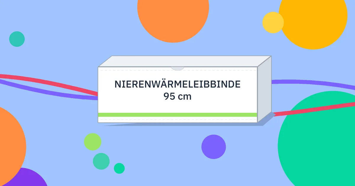 Symbolbild: Packung mit der Aufschrift NIERENWÄRMELEIBBINDE 95 cm (PZN 01731668) – Verfügbarkeit und Bezug in Apotheken in Frankfurt am Main