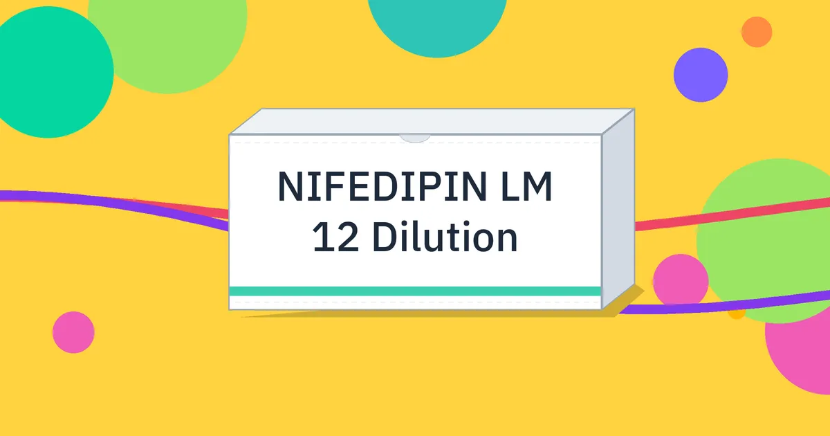 Symbolbild: Packung mit der Aufschrift NIFEDIPIN LM 12 Dilution (PZN 12969545) – Verfügbarkeit und Bezug in Apotheken in Frankfurt am Main