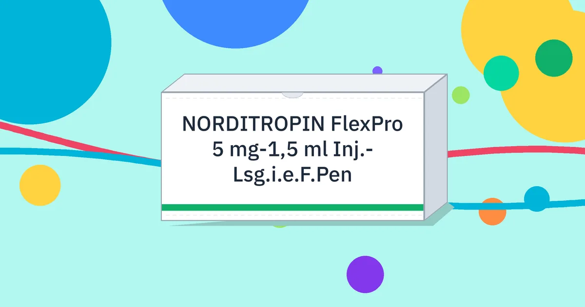 Symbolbild: Packung mit der Aufschrift NORDITROPIN FlexPro 5 mg-1,5 ml Inj.-Lsg.i.e.F.Pen (PZN 05459393) – Verfügbarkeit und Bezug in Apotheken in Frankfurt am Main