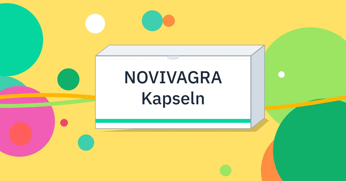 Symbolbild: Packung mit der Aufschrift NOVIVAGRA Kapseln (PZN 13771650) – Verfügbarkeit und Bezug in Apotheken in Frankfurt am Main