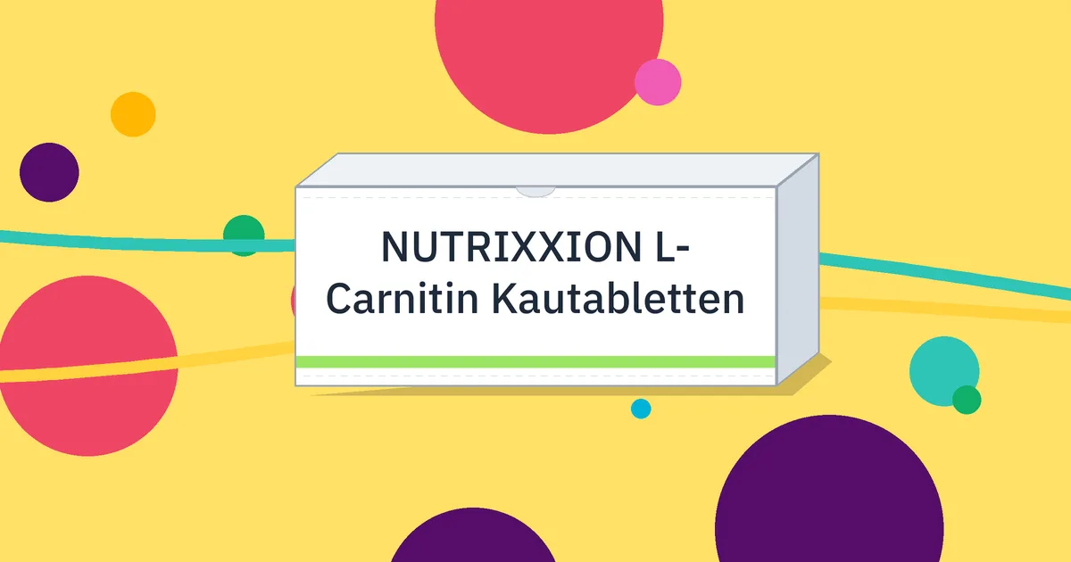 Symbolbild: Packung mit der Aufschrift NUTRIXXION L-Carnitin Kautabletten (PZN 14213308) – Verfügbarkeit und Bezug in Apotheken in Frankfurt am Main