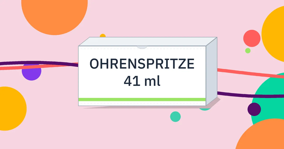 Symbolbild: Packung mit der Aufschrift OHRENSPRITZE 41 ml (PZN 18826309) – Verfügbarkeit und Bezug in Apotheken in Frankfurt am Main
