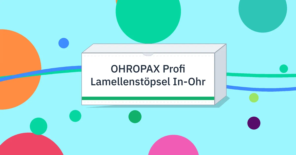 Symbolbild: Packung mit der Aufschrift OHROPAX Profi Lamellenstöpsel In-Ohr (PZN 19408956) – Verfügbarkeit und Bezug in Apotheken in Frankfurt am Main