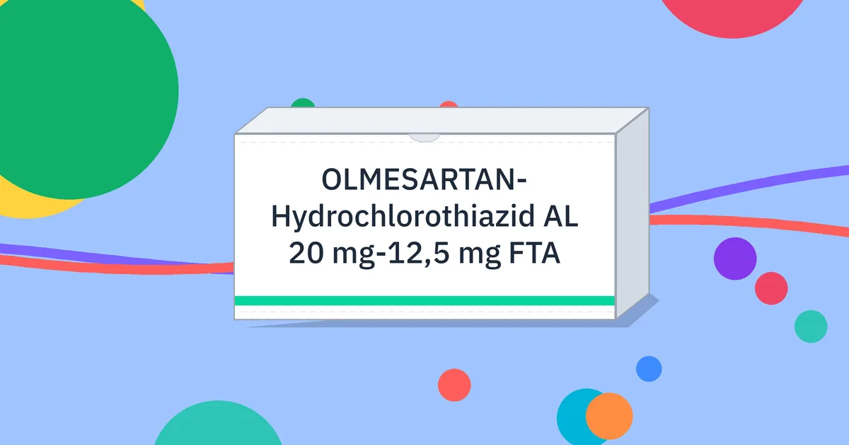 Symbolbild: Packung mit der Aufschrift OLMESARTAN-Hydrochlorothiazid AL 20 mg-12,5 mg FTA (PZN 12572109) – Verfügbarkeit und Bezug in Apotheken in Frankfurt am Main