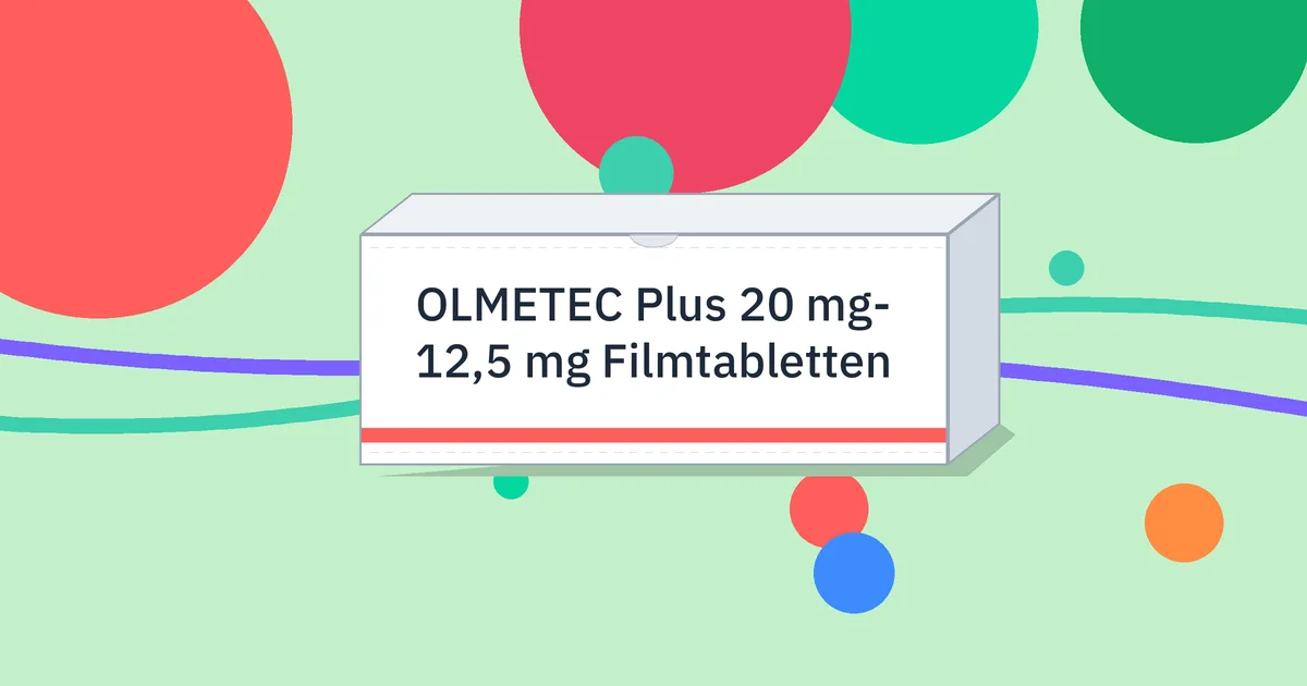 Symbolbild: Packung mit der Aufschrift OLMETEC Plus 20 mg-12,5 mg Filmtabletten (PZN 13702264) – Verfügbarkeit und Bezug in Apotheken in Frankfurt am Main