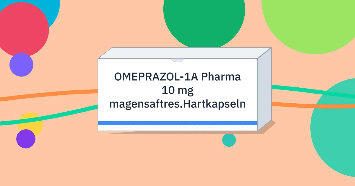 Symbolbild: Packung mit der Aufschrift OMEPRAZOL-1A Pharma 10 mg magensaftres.Hartkapseln (PZN 00634868) – Verfügbarkeit und Bezug in Apotheken in Frankfurt am Main