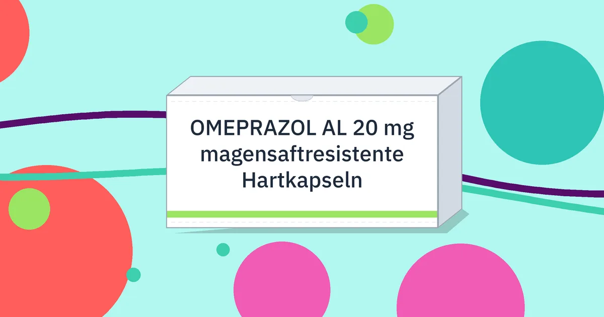 Symbolbild: Packung mit der Aufschrift OMEPRAZOL AL 20 mg magensaftresistente Hartkapseln (PZN 12644659) – Verfügbarkeit und Bezug in Apotheken in Frankfurt am Main