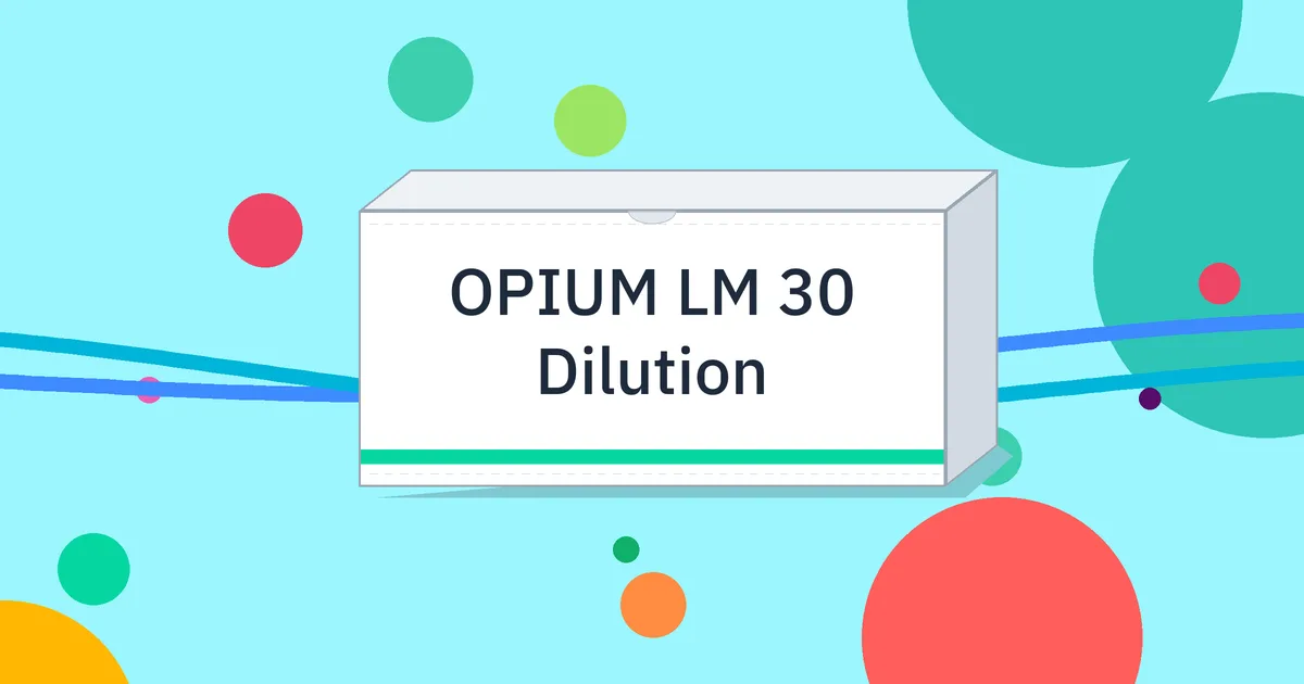 Symbolbild: Packung mit der Aufschrift OPIUM LM 30 Dilution (PZN 12972346) – Verfügbarkeit und Bezug in Apotheken in Frankfurt am Main