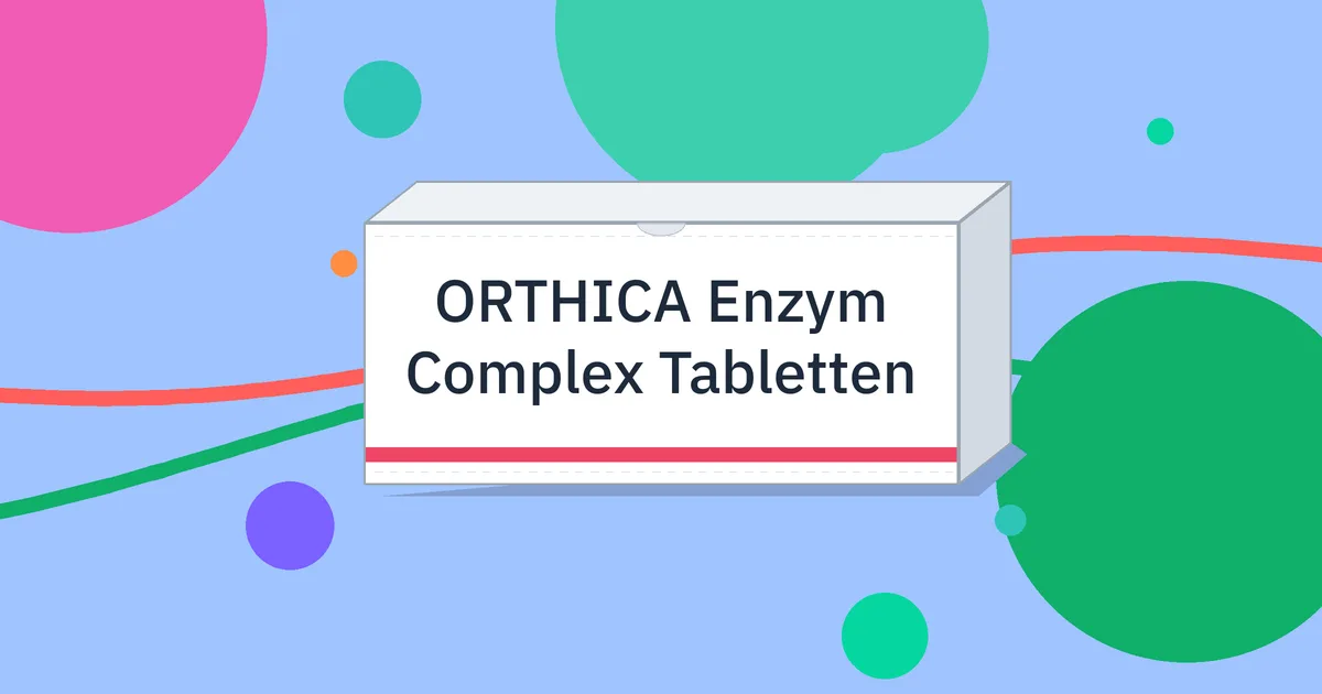 Symbolbild: Packung mit der Aufschrift ORTHICA Enzym Complex Tabletten (PZN 13859623) – Verfügbarkeit und Bezug in Apotheken in Frankfurt am Main