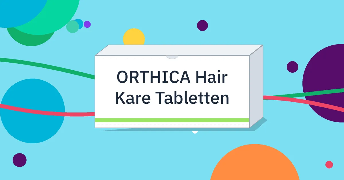 Symbolbild: Packung mit der Aufschrift ORTHICA Hair Kare Tabletten (PZN 13859758) – Verfügbarkeit und Bezug in Apotheken in Frankfurt am Main