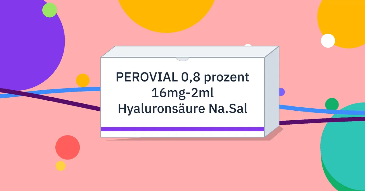 Symbolbild: Packung mit der Aufschrift PEROVIAL 0,8 prozent 16mg-2ml Hyaluronsäure Na.Sal (PZN 19920619) – Verfügbarkeit und Bezug in Apotheken in Frankfurt am Main