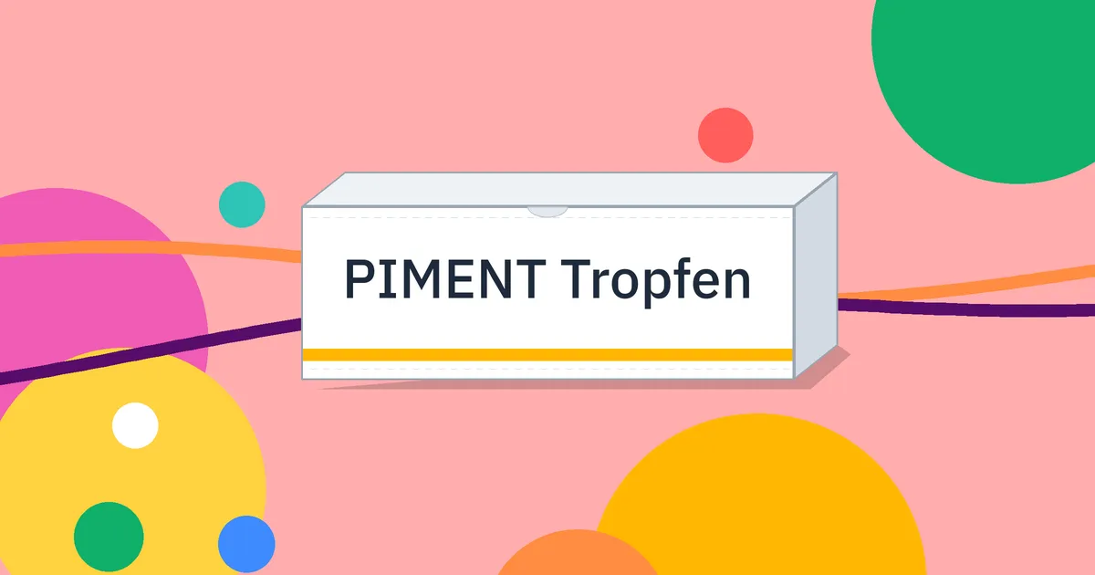 Symbolbild: Packung mit der Aufschrift PIMENT Tropfen (PZN 17555653) – Verfügbarkeit und Bezug in Apotheken in Frankfurt am Main