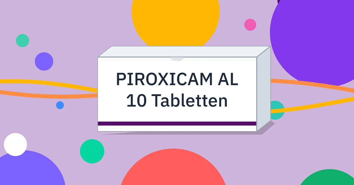 Symbolbild: Packung mit der Aufschrift PIROXICAM AL 10 Tabletten (PZN 04981986) – Verfügbarkeit und Bezug in Apotheken in Frankfurt am Main