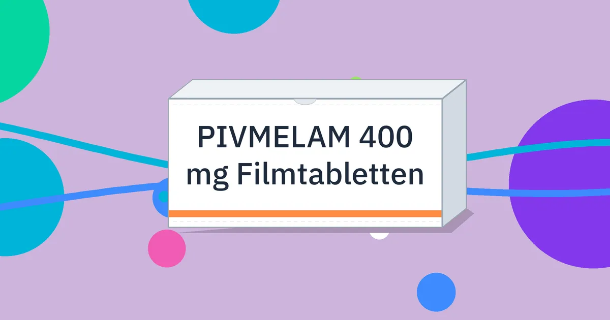 Symbolbild: Packung mit der Aufschrift PIVMELAM 400 mg Filmtabletten (PZN 13699993) – Verfügbarkeit und Bezug in Apotheken in Frankfurt am Main