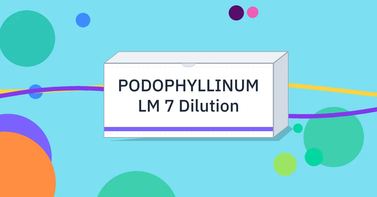 Symbolbild: Packung mit der Aufschrift PODOPHYLLINUM LM 7 Dilution (PZN 13660933) – Verfügbarkeit und Bezug in Apotheken in Frankfurt am Main