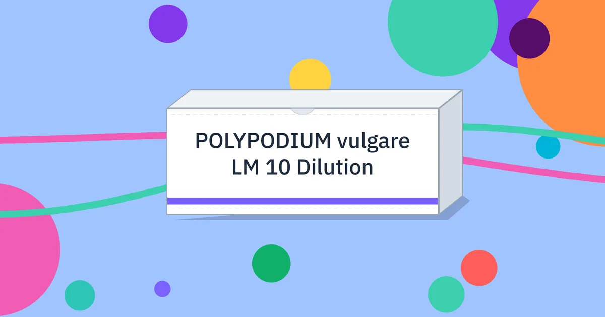Symbolbild: Packung mit der Aufschrift POLYPODIUM vulgare LM 10 Dilution (PZN 13663311) – Verfügbarkeit und Bezug in Apotheken in Frankfurt am Main