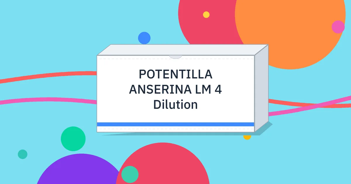 Symbolbild: Packung mit der Aufschrift POTENTILLA ANSERINA LM 4 Dilution (PZN 13665103) – Verfügbarkeit und Bezug in Apotheken in Frankfurt am Main