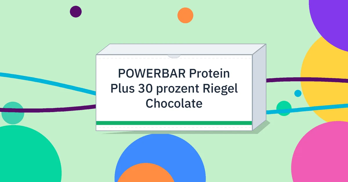 Symbolbild: Packung mit der Aufschrift POWERBAR Protein Plus 30 prozent Riegel Chocolate (PZN 10734973) – Verfügbarkeit und Bezug in Apotheken in Frankfurt am Main