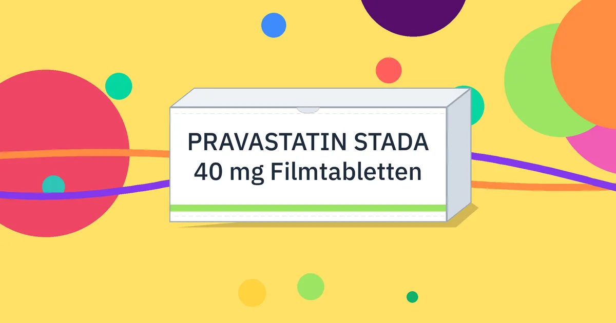 Symbolbild: Packung mit der Aufschrift PRAVASTATIN STADA 40 mg Filmtabletten (PZN 03514952) – Verfügbarkeit und Bezug in Apotheken in Frankfurt am Main