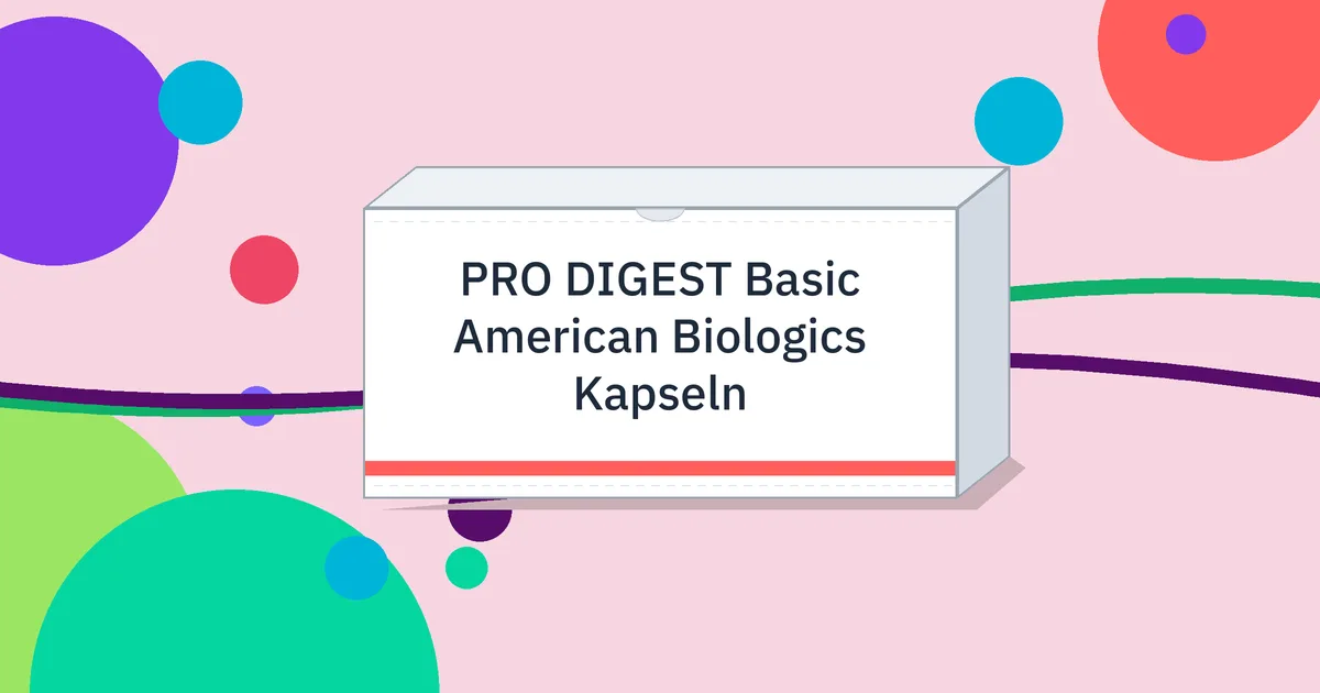 Symbolbild: Packung mit der Aufschrift PRO DIGEST Basic American Biologics Kapseln (PZN 17205373) – Verfügbarkeit und Bezug in Apotheken in Frankfurt am Main