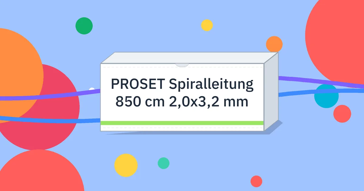 Symbolbild: Packung mit der Aufschrift PROSET Spiralleitung 850 cm 2,0x3,2 mm (PZN 11865855) – Verfügbarkeit und Bezug in Apotheken in Frankfurt am Main