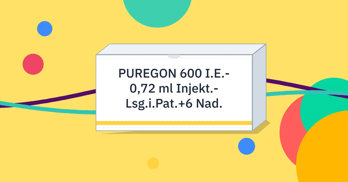 Symbolbild: Packung mit der Aufschrift PUREGON 600 I.E.-0,72 ml Injekt.-Lsg.i.Pat.+6 Nad. (PZN 04962351) – Verfügbarkeit und Bezug in Apotheken in Frankfurt am Main