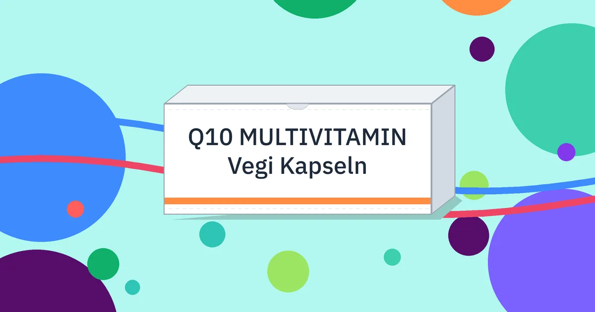 Symbolbild: Packung mit der Aufschrift Q10 MULTIVITAMIN Vegi Kapseln (PZN 00756703) – Verfügbarkeit und Bezug in Apotheken in Frankfurt am Main